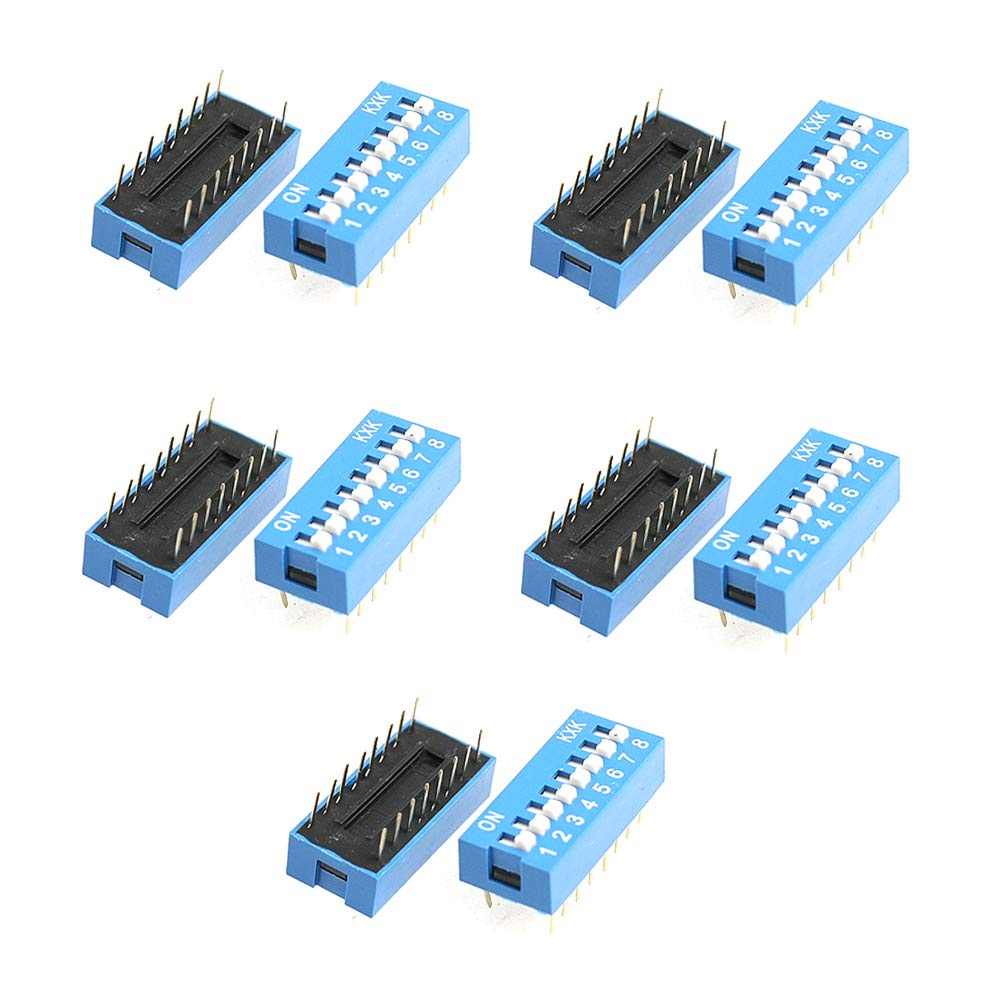 Dahszhi Double Row Dip Switch Assorted 8 Positions 2.54mm Pitch 16 Pin ...
