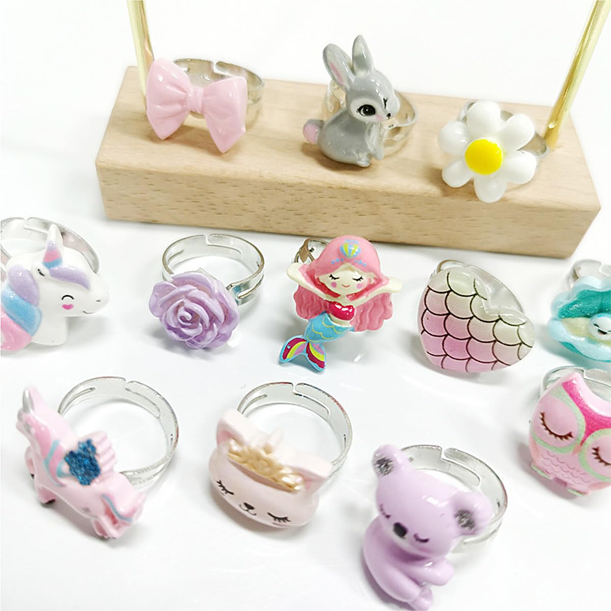 JYTDBCS 16pcs Jewelry Rings for Little Girls, Adjustable Rings Cute ...