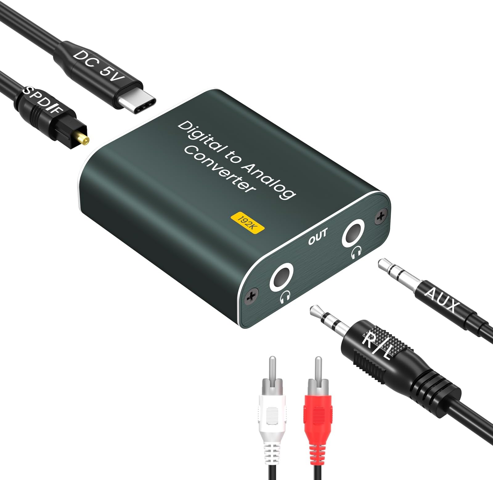 Amazon.com: EASYCEL Audio Digital to Analog Converter DAC with 3.5mm ...
