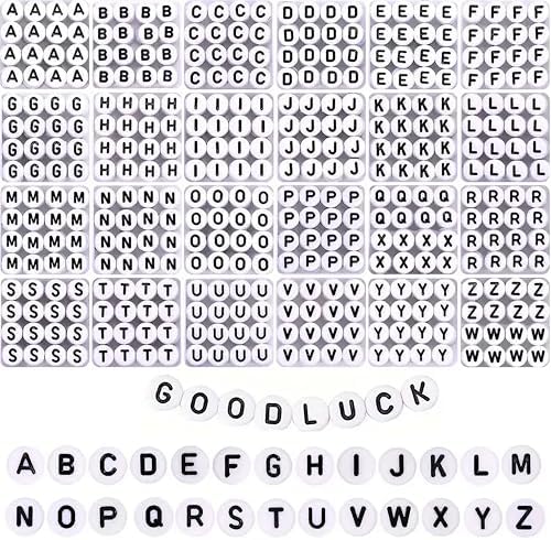 INDIKONB Alphabet Round Single Letter Beads Set – 26 Types A-Z, Perfect ...