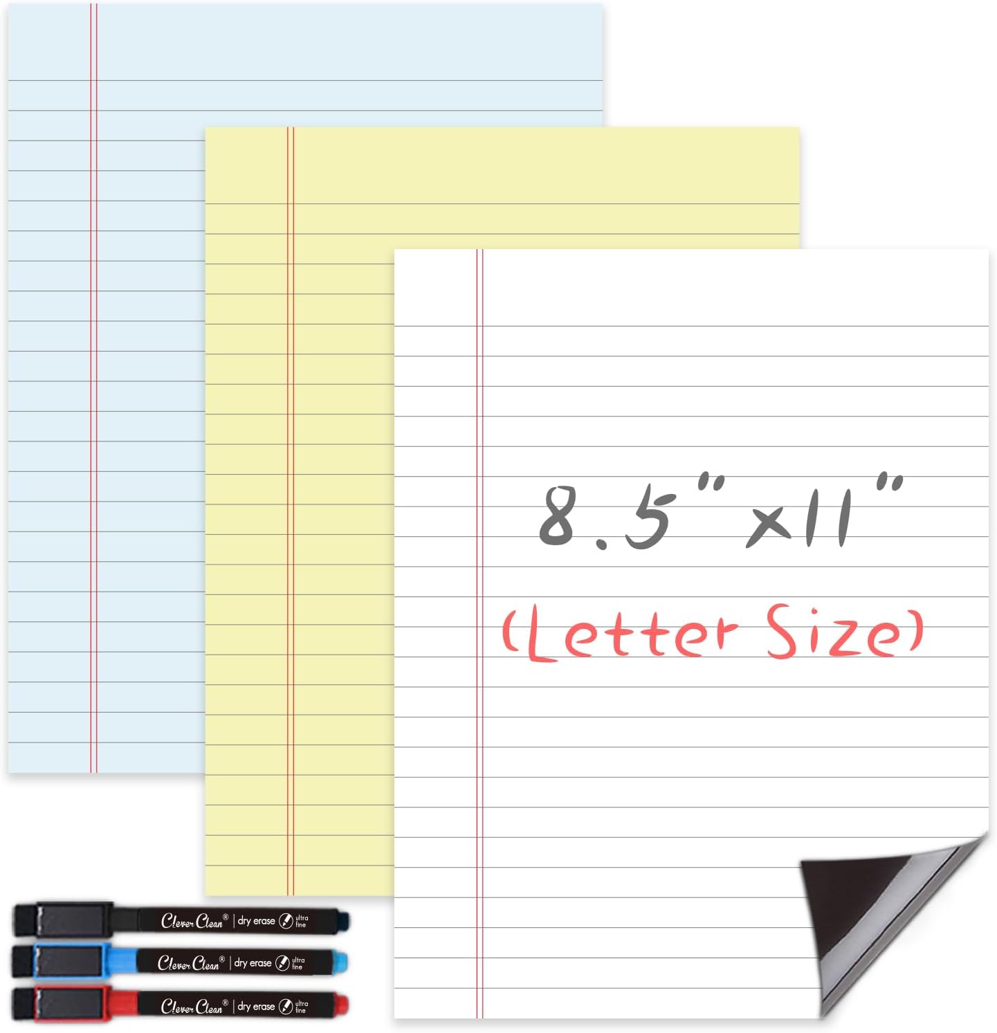 Amazon.com : Magnetic Dry Erase Board – 8.5”x11” Reusable Lined Dry ...