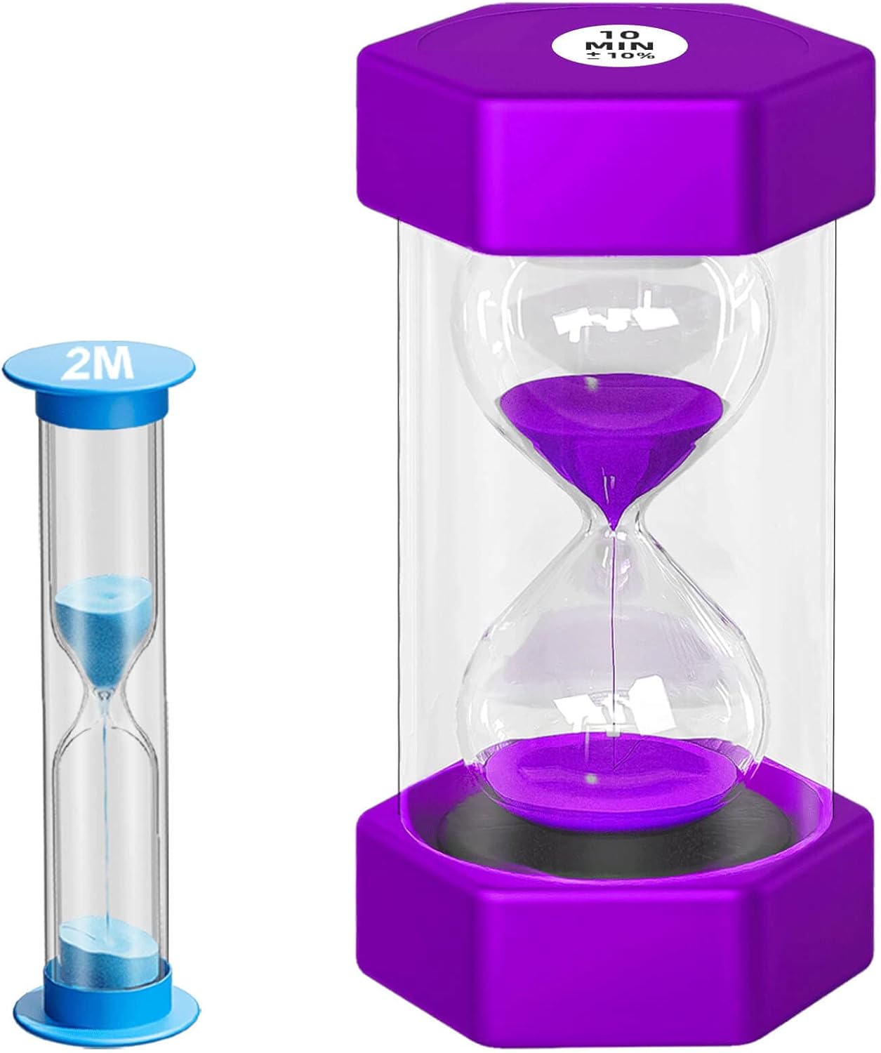 Hourglass 10 Minute Sand Timer for Kids, Large 5.3 Inch Purple Plastic ...