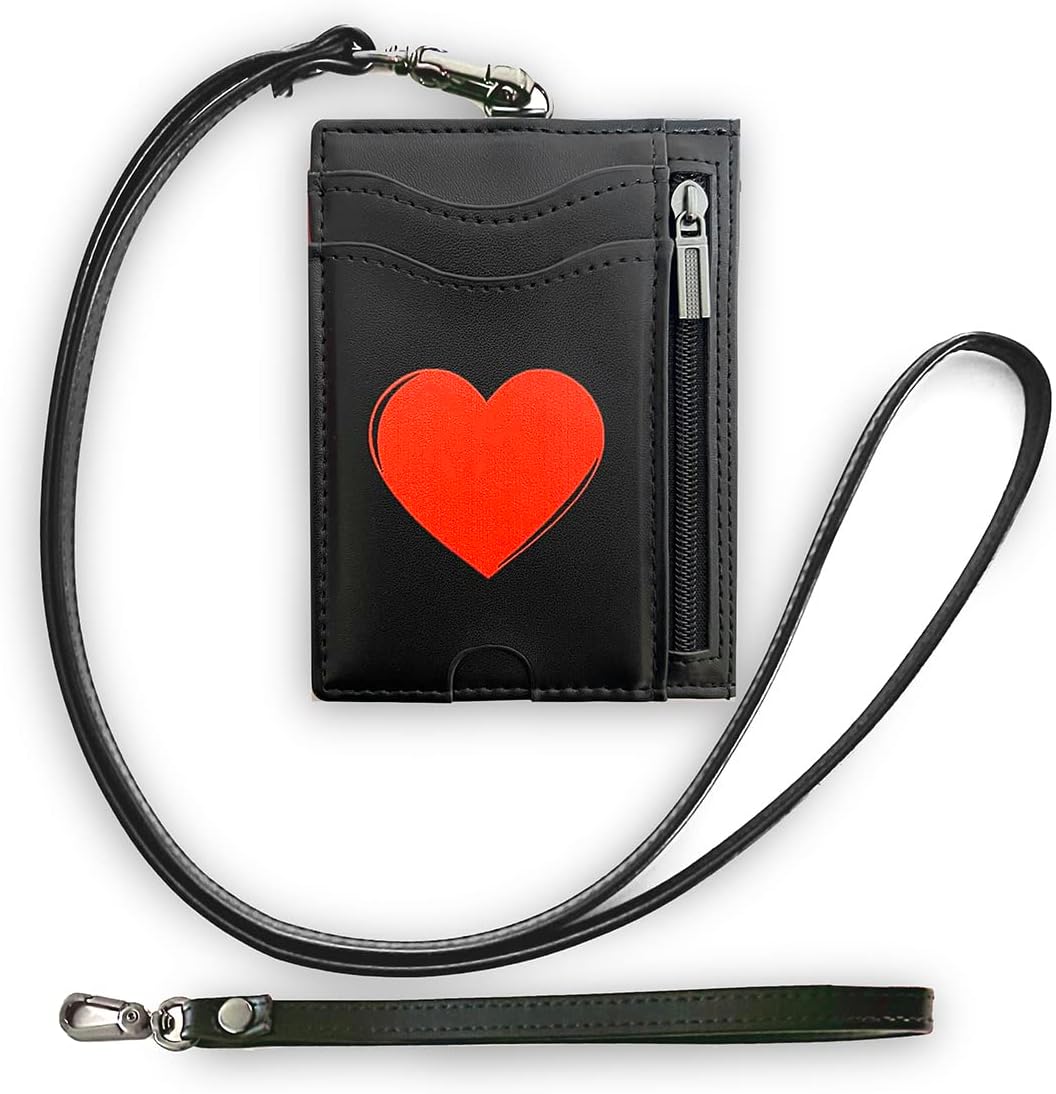 Amazon.com: Lazy Skull Minimalist Heart Wallet | Cute Slim Card holder ...