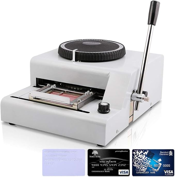VIP Manual Embosser Machine - 72 Character PVC Card Embosser for Credit ...