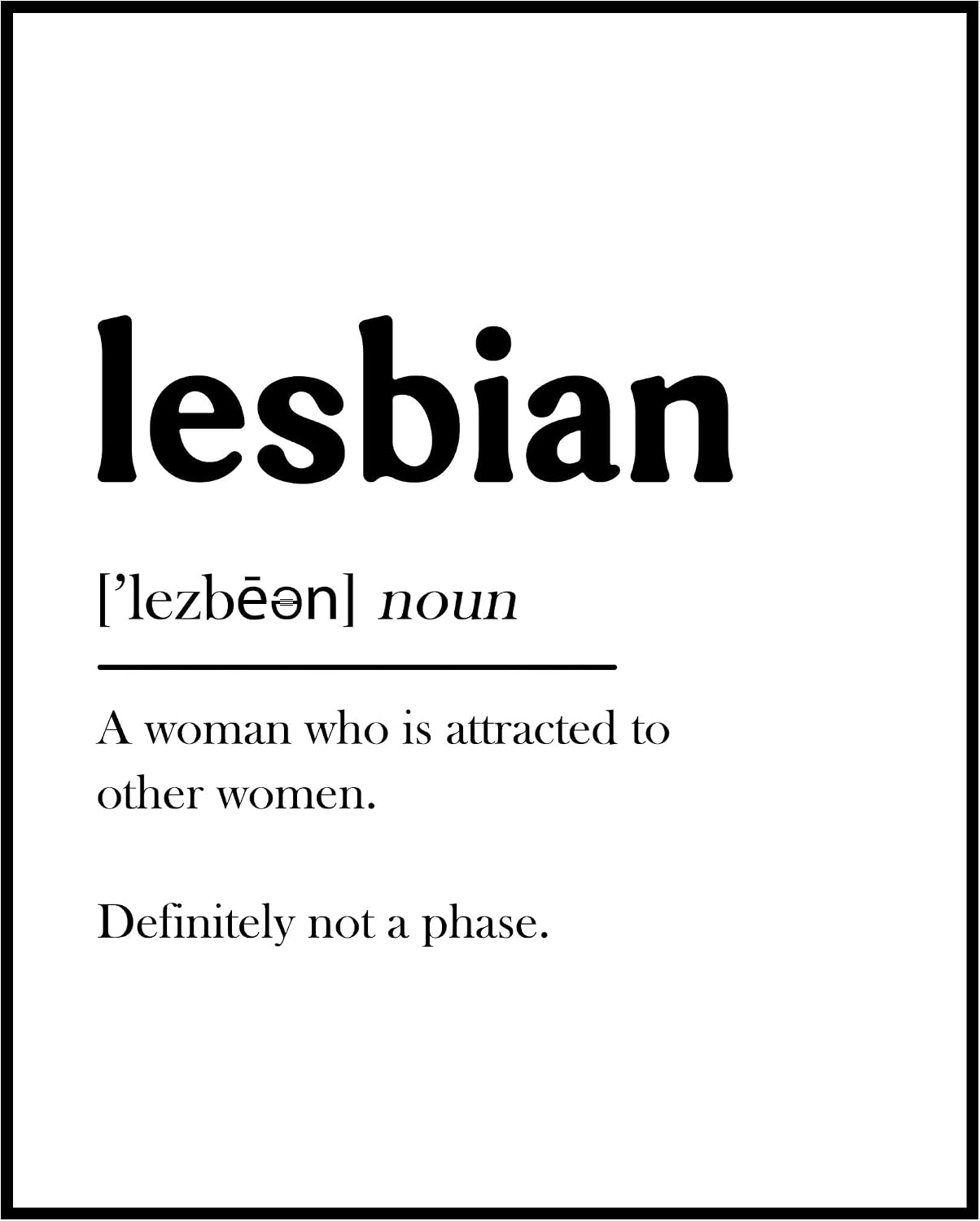 Amazon.com: Posterizer 1 pcs - funny definition of lesbian - it's not a ...
