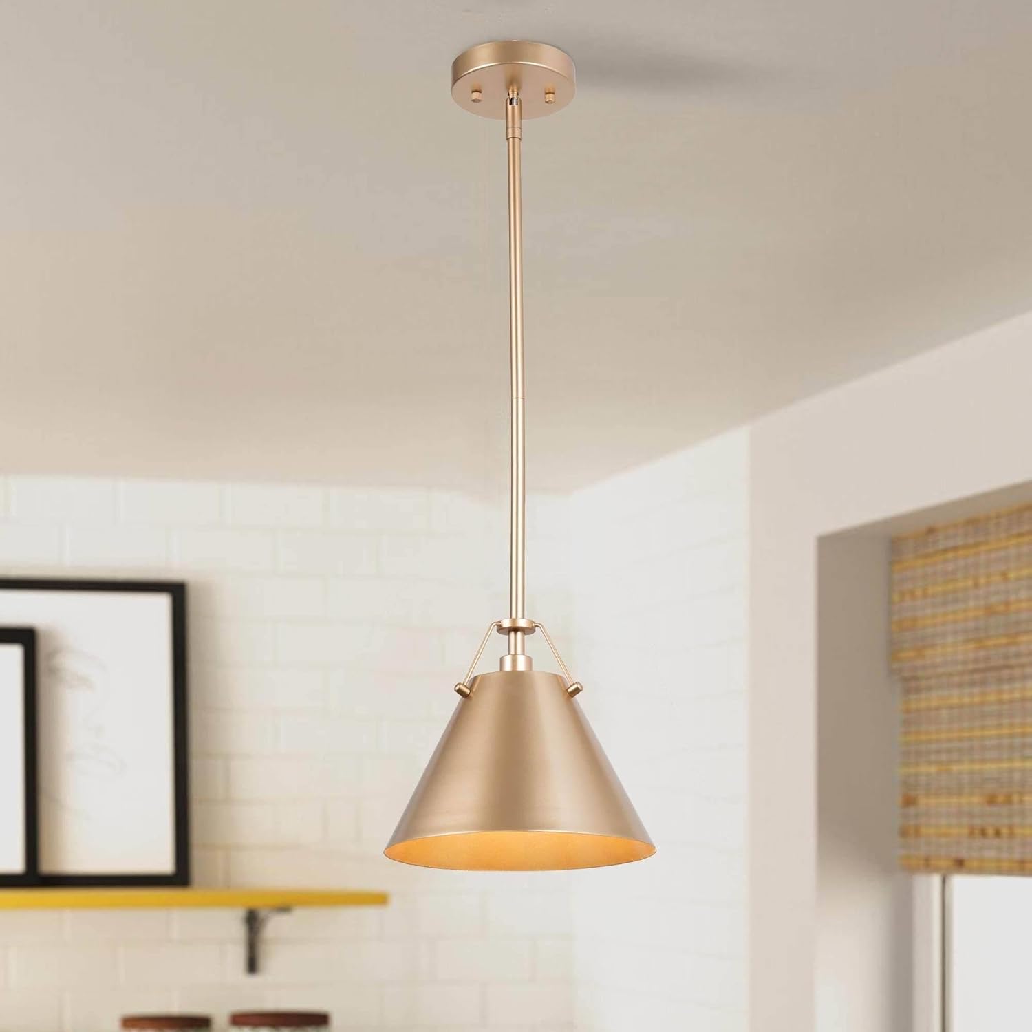 KSANA Gold Pendant Light, Modern Cone Hanging Lighting Fixture for ...
