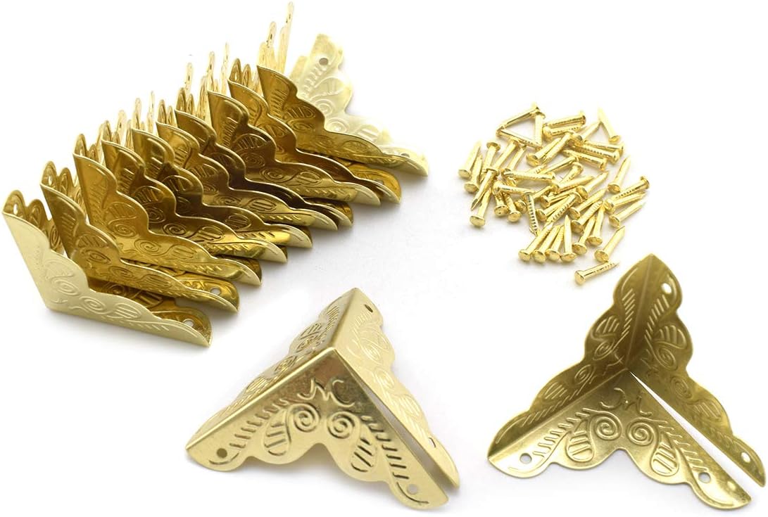 Amazon.com : dophee 4-Pack 1.18" Antique Box Corner Protectors Wooden ...