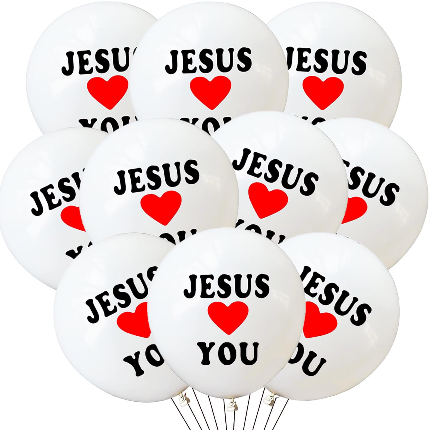 Amazon.com: 36 pcs Jesus Loves You Balloons Christian Religious Jesus ...