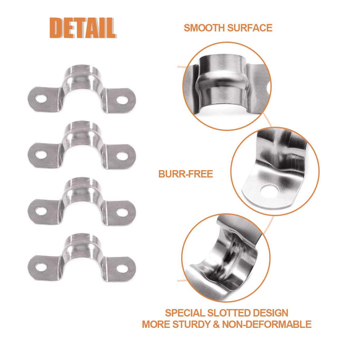 Snapklik.com : Keadic 30Pcs M20 Two Hole Strap U Bracket Tube Strap ...