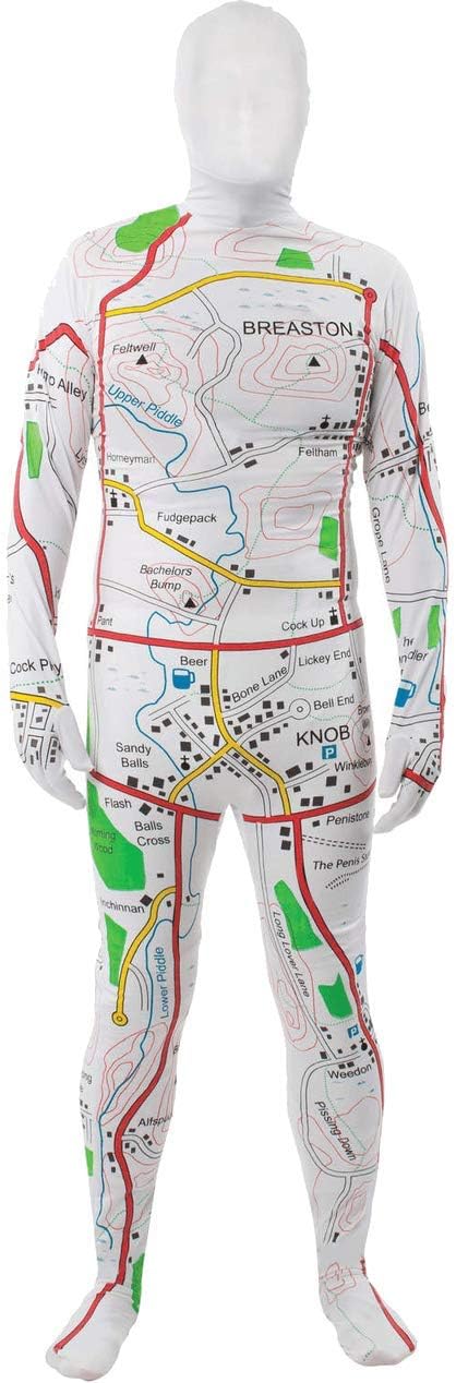 Amazon.com: Orion Costumes Men's Map Bodysuit Rude & Naughty Stag Night ...
