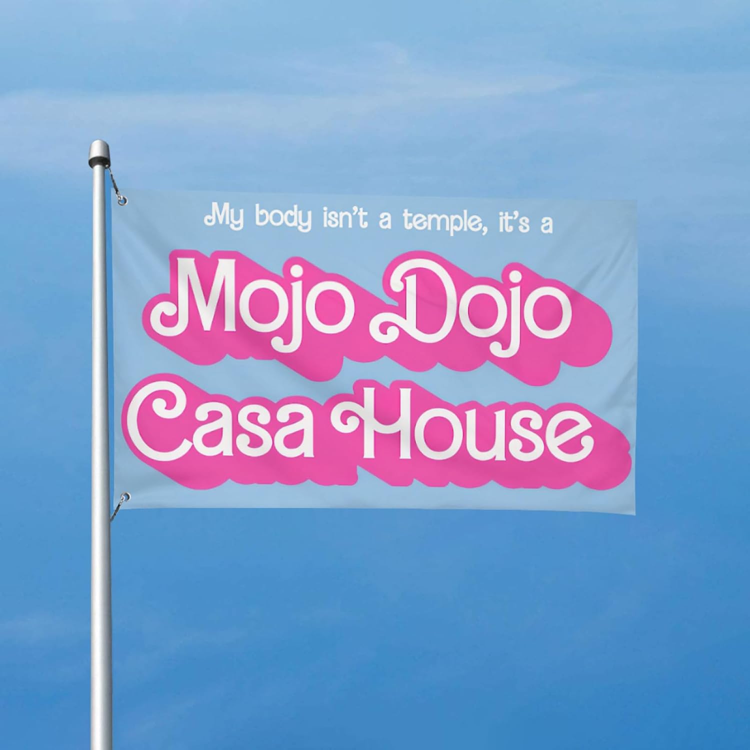 Divertida bandera de meme con texto en inglés My Body Isn’t a Temple It ...