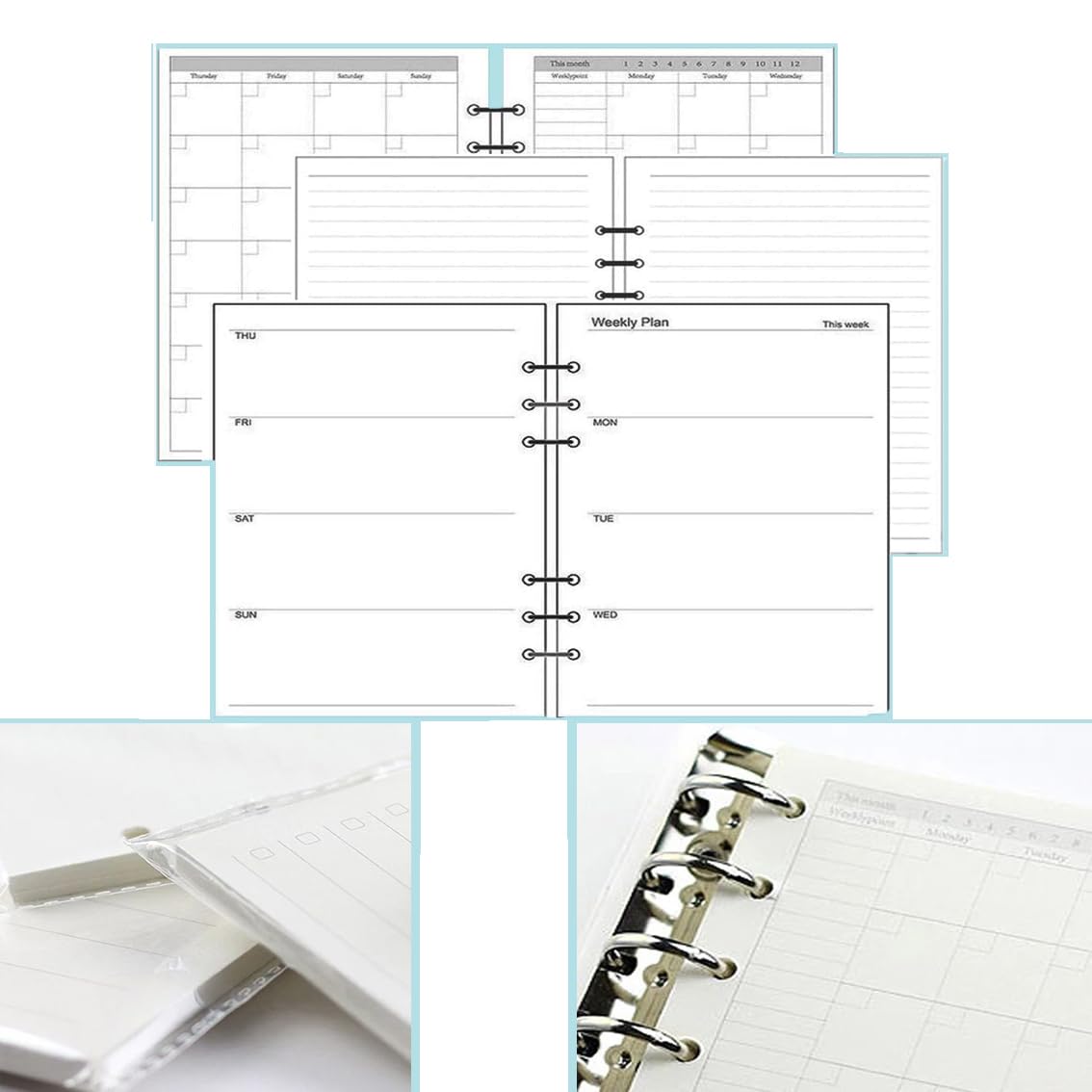 Amazon.com : Leadigol A6 Planner Refill,A6 Refill Paper, Binder Refill ...