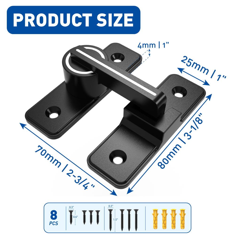Snapklik.com : Luminous Barn Door Lock Latch, 180 Degree Heavy Duty ...