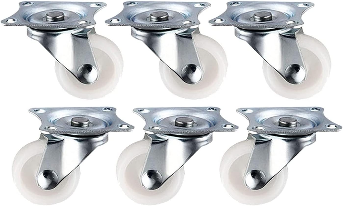Castors 1 Inch White Swivel Castor Wheels,25mm Small Nylon Caster ...