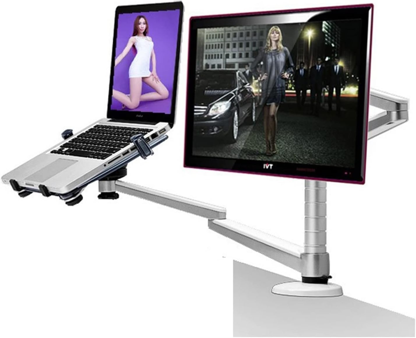 Amazon.com: BEDPET OA-7X Multimedia Desktop Dual Arm 27inch LCD Monior ...