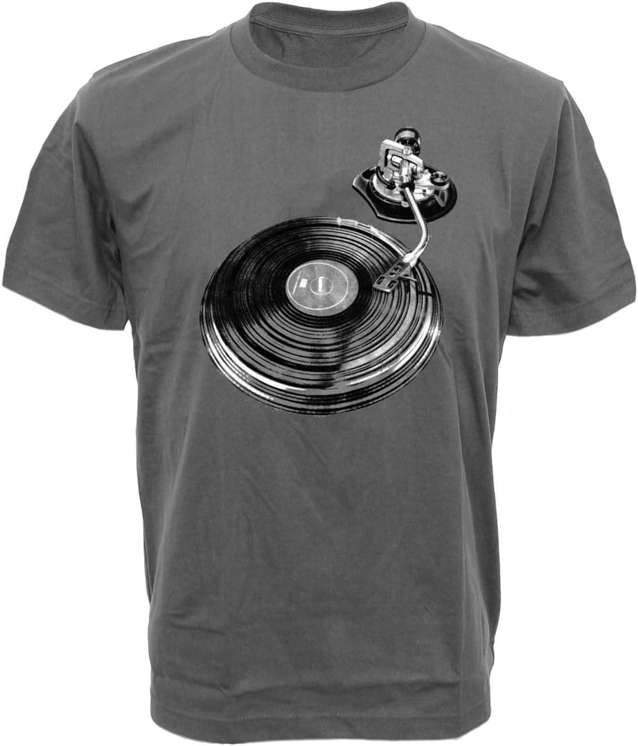 Amazon.com: SODAtees Music Vinyl LP Record Disc Player Men's T-Shirt ...