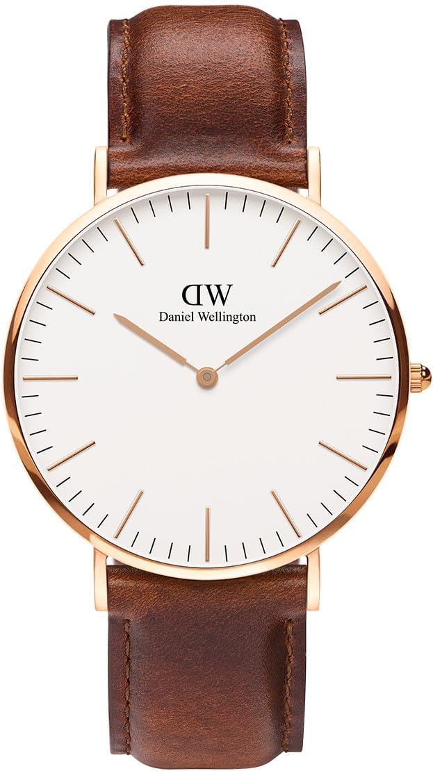 Daniel Wellington Classic Analog Watch for Man with White Round Dial ...