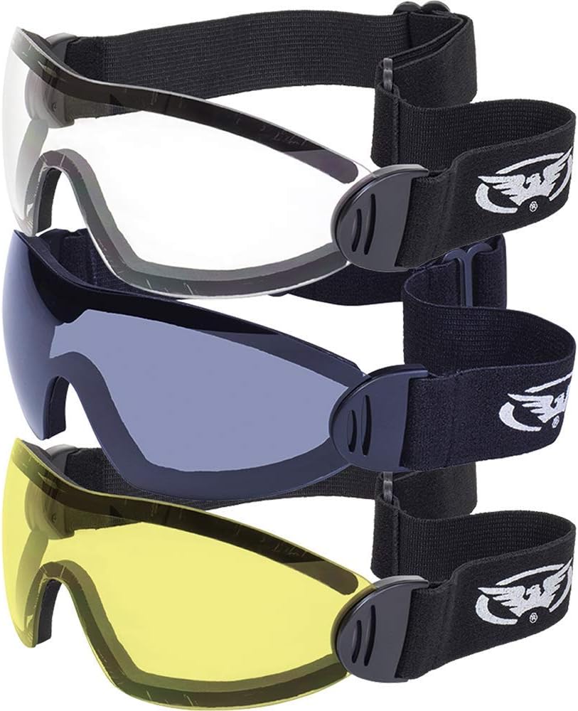Amazon.com: Global Vision 3 Skydive Goggles Clear Smoke Yellow Anti-Fog ...