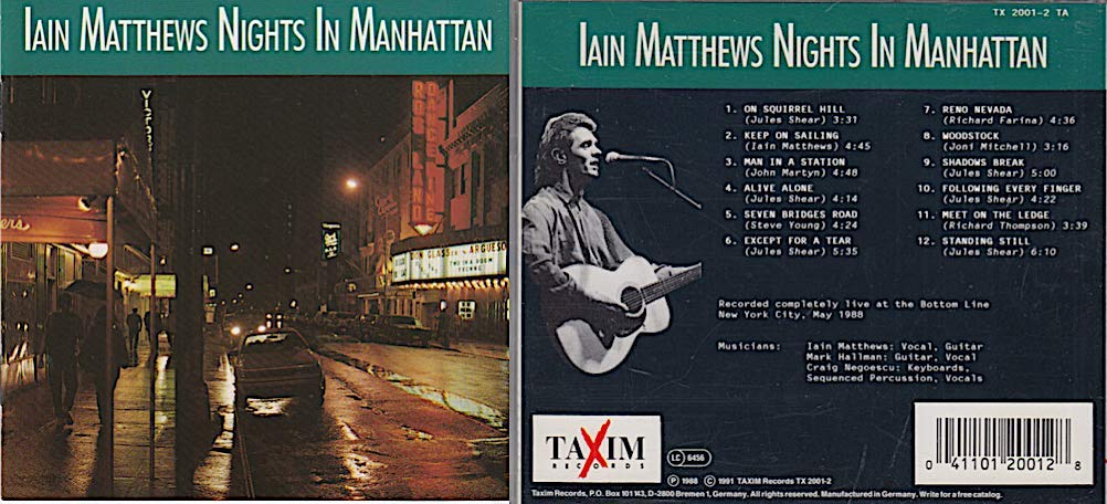 Iain Matthews, Ian Matthews - Nights in Manhattan [original 1991 ...