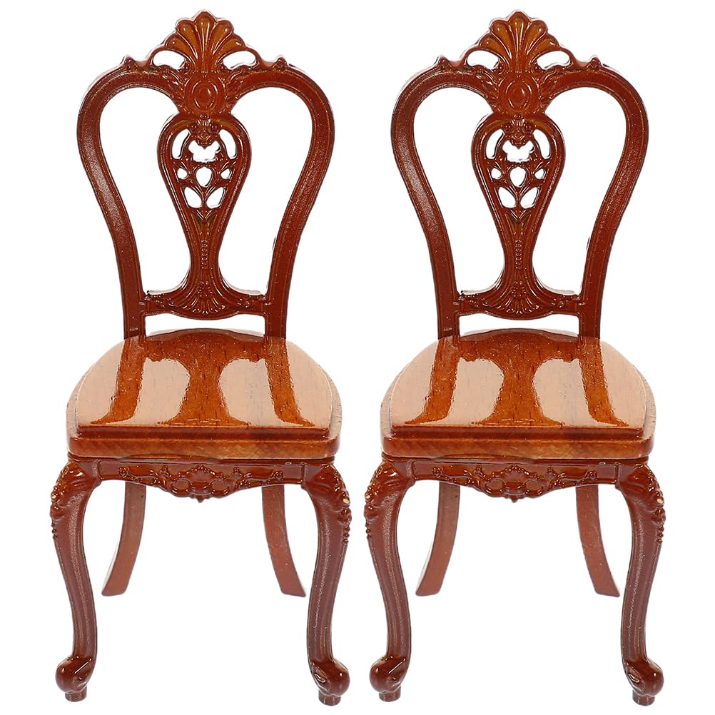 Amazon.com: Gadpiparty Mini Wooden Chair 2pcs Miniature Wooden Chair ...