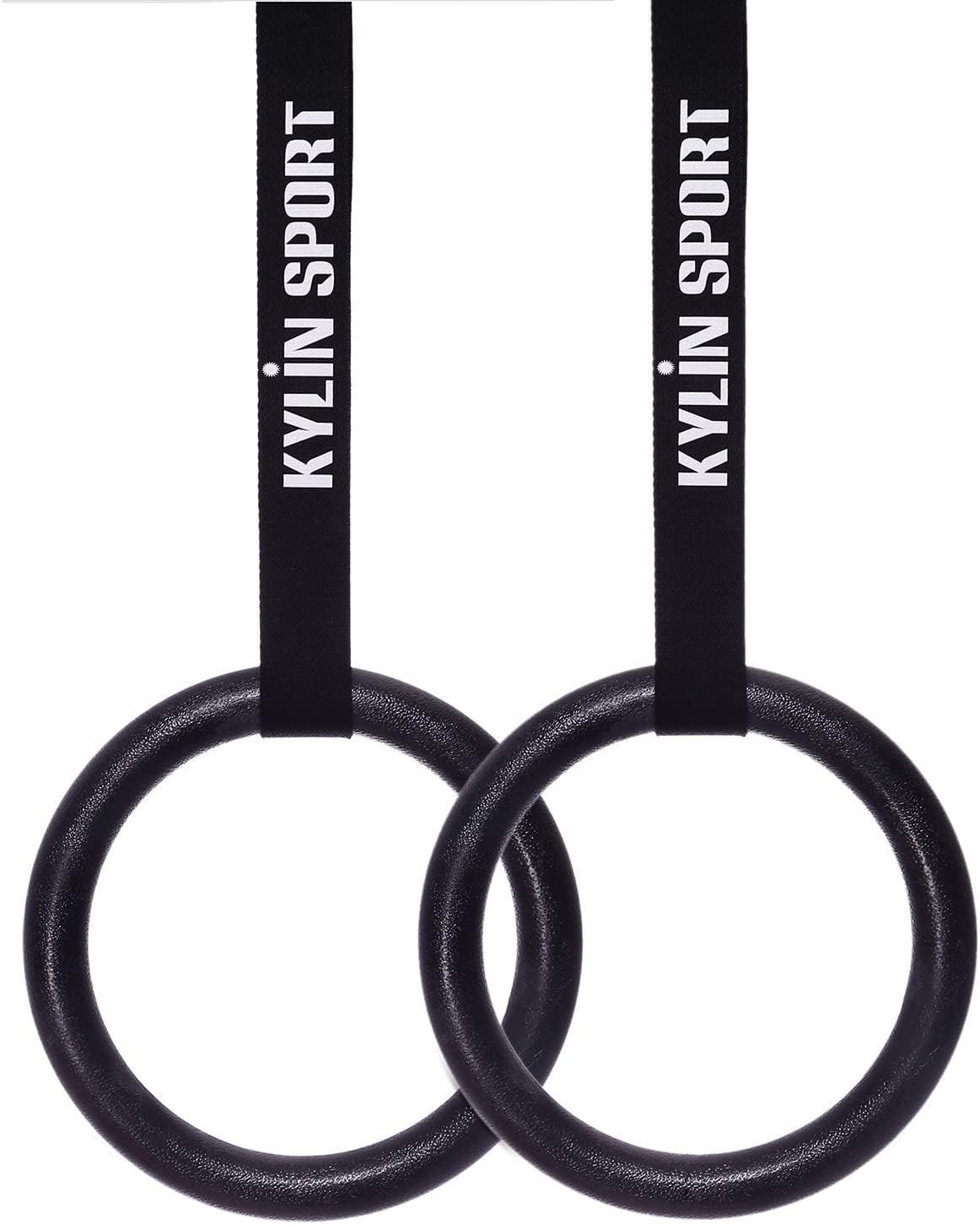 Vulken Wooden Gymnastic Rings with Adjustable Numbered Straps. 1.1 ...