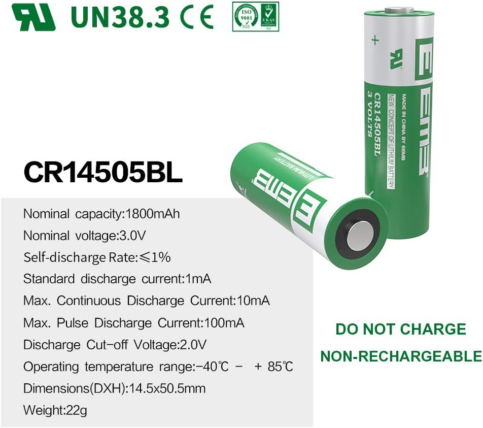 EEMB AA 3V batería de litio no recargable 3V CR 14505 1800mAh batería ...