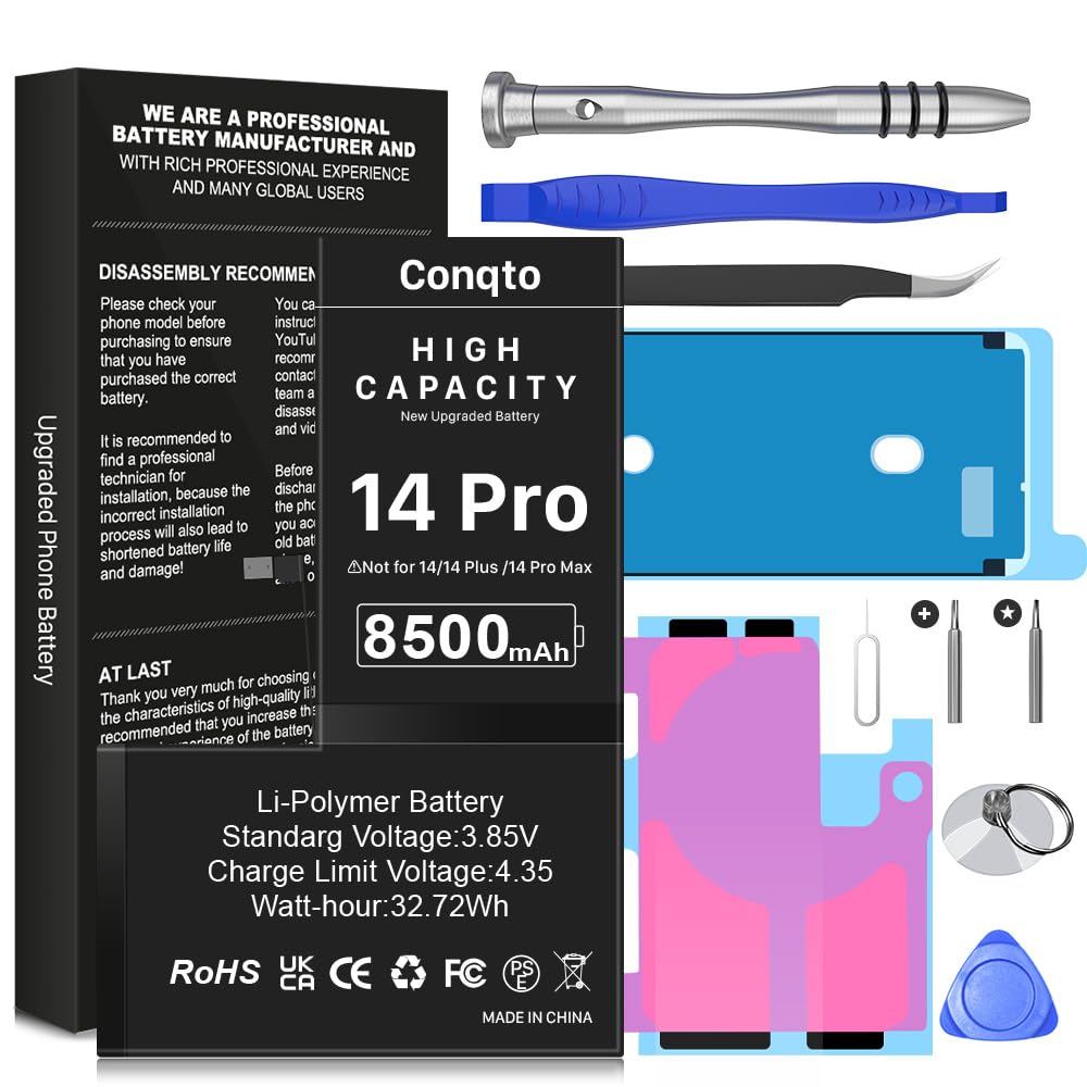 Amazon.com: [8500mAh] Upgraded Battery for iPhone 14 pro, 2024 New ...