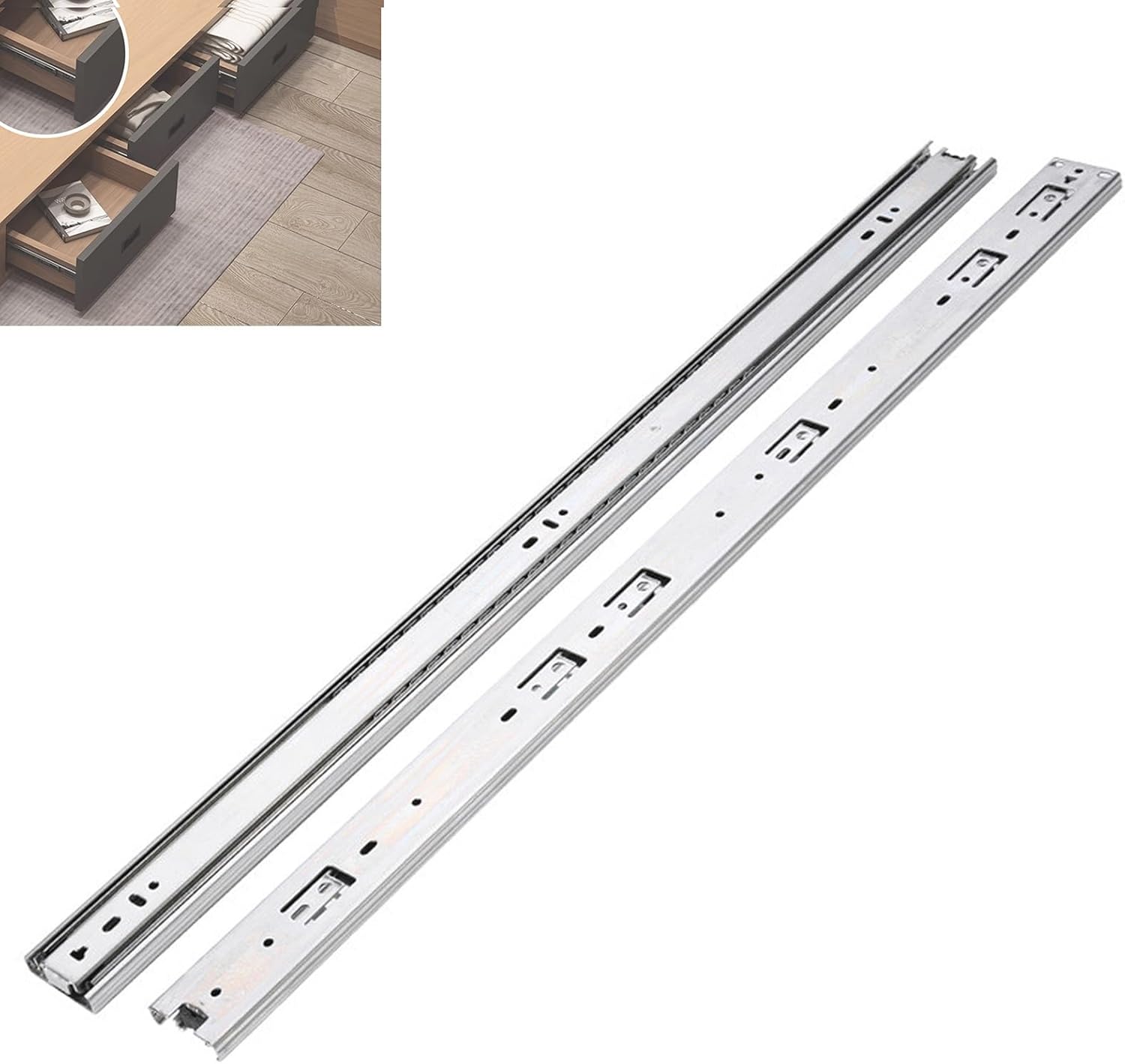 Amazon.co.jp: Slide Rail, Side Mount Ball Bearing Cabinet Drawer Slide ...