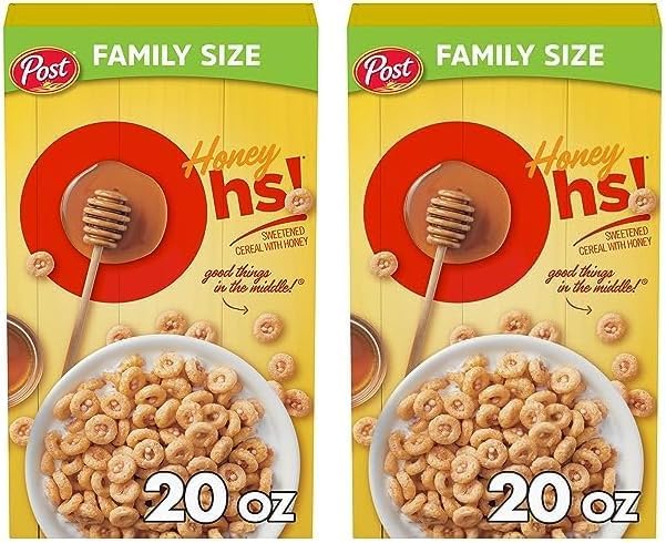 Amazon.com: Post Honey Oh!s® cereal, Filled Ohs Breakfast Cereal ...