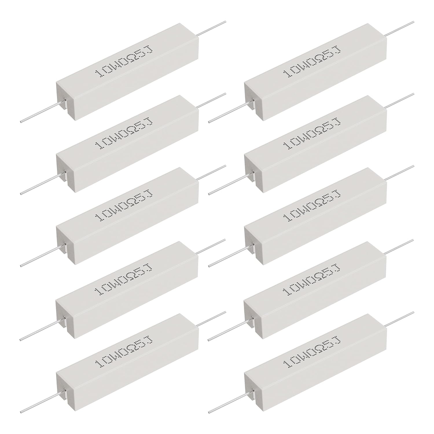 Skweawert Cement Resistor, 10PCS 10W 0.5 Ohm 5% Axial Lead Wire ...