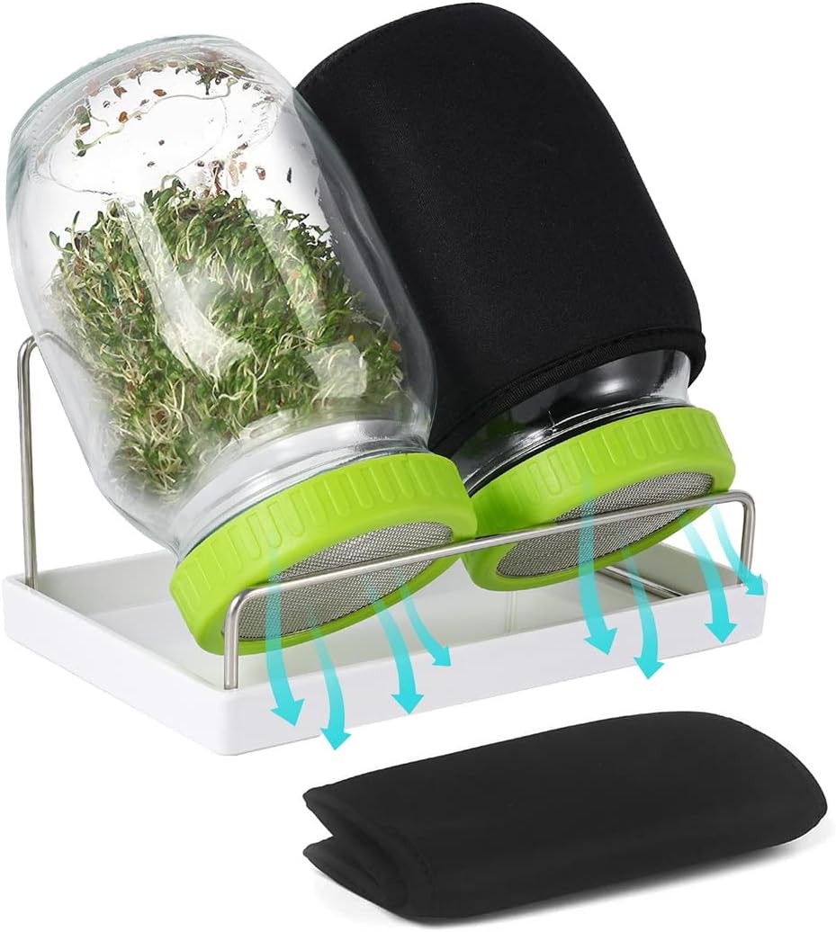 Amazon.com: Homaisson Sprouting Jar Kit, 2 Pcs 32oz Sprouting Jars with ...