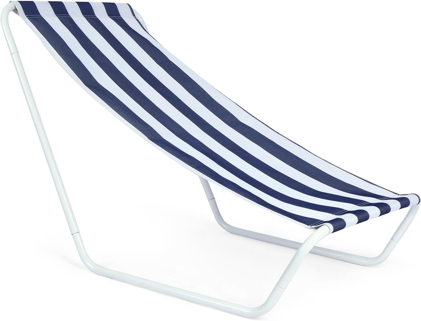Amazon.com: Neloheac Blue Strip Lay Down Beach Chairs for Adults, Beach ...