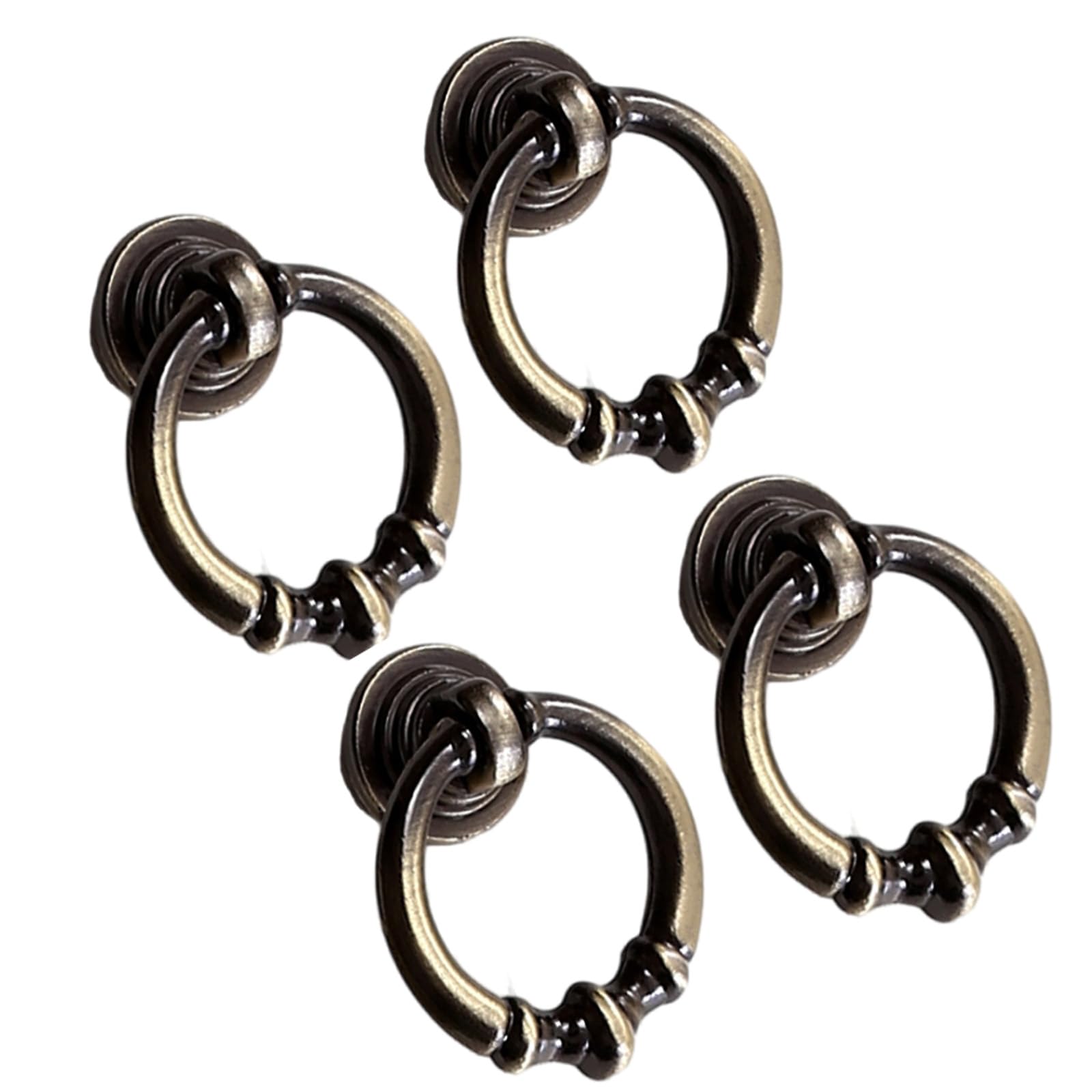 Xisakaca Antique Bronze Ring Pulls, 4 Pcs Round Drawer Pull Rings ...