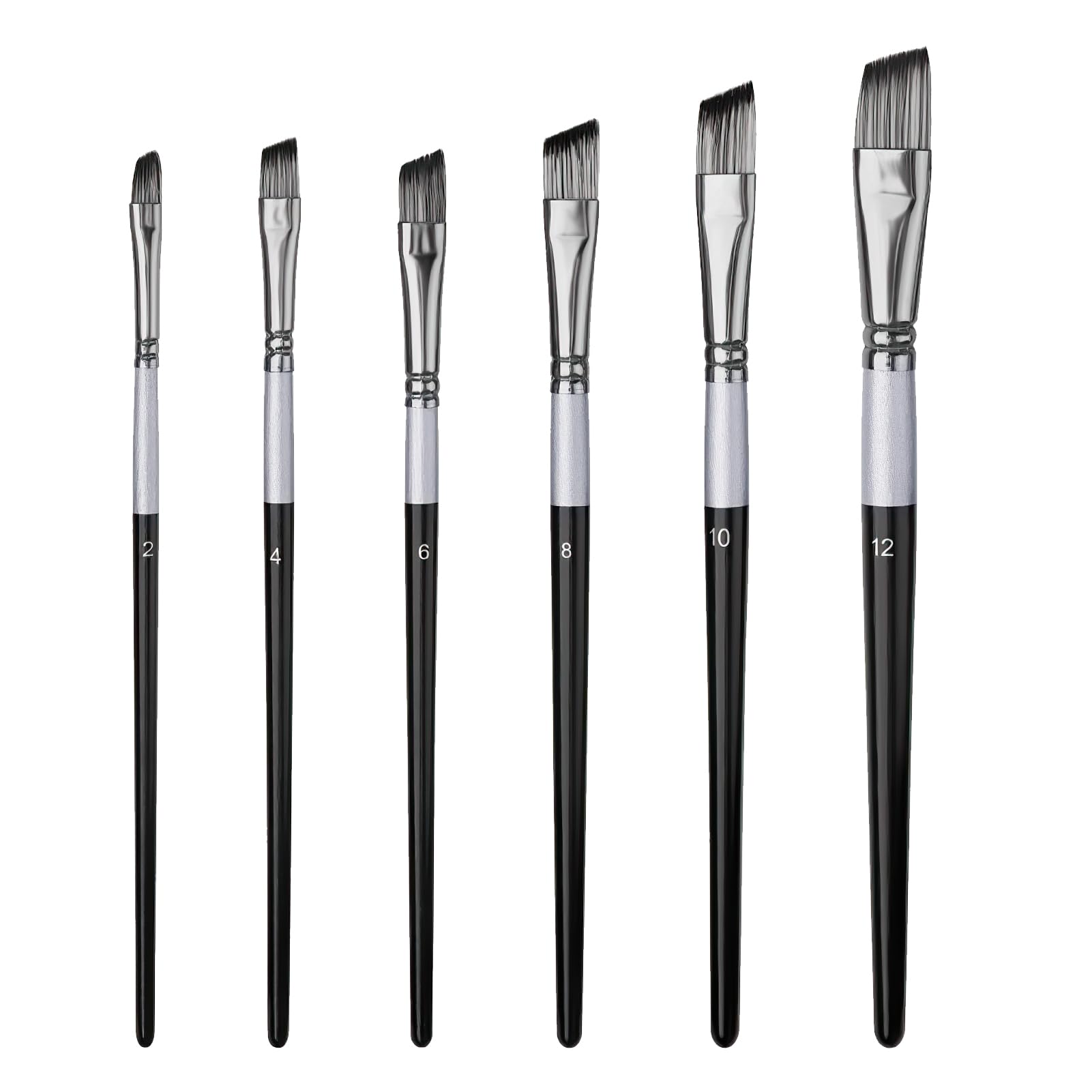 Paint Brush Set for Art 6 Pcs Angled Flat Paintbrush Kit Artist Paint ...