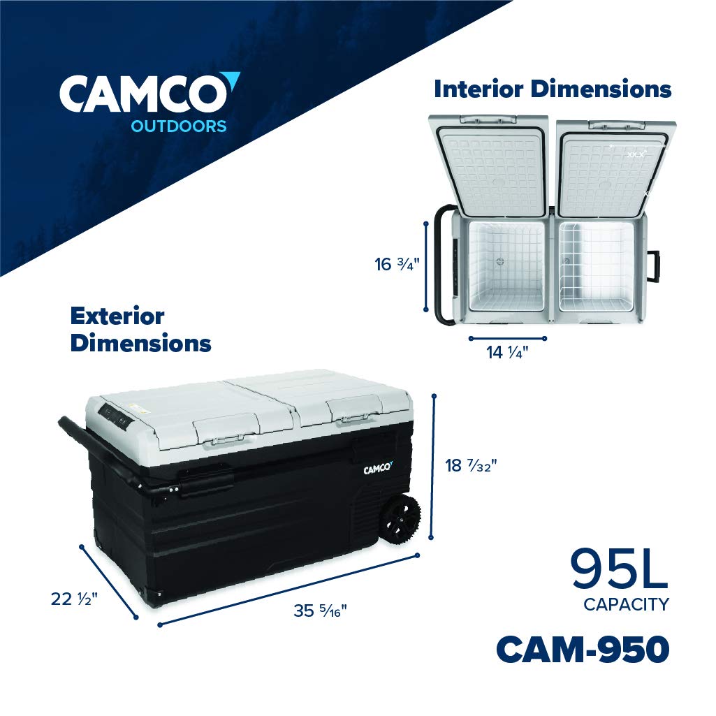 Camco 51522 CAM-950 Portable Refrigerator, AC 110V/DC 12V Compact ...