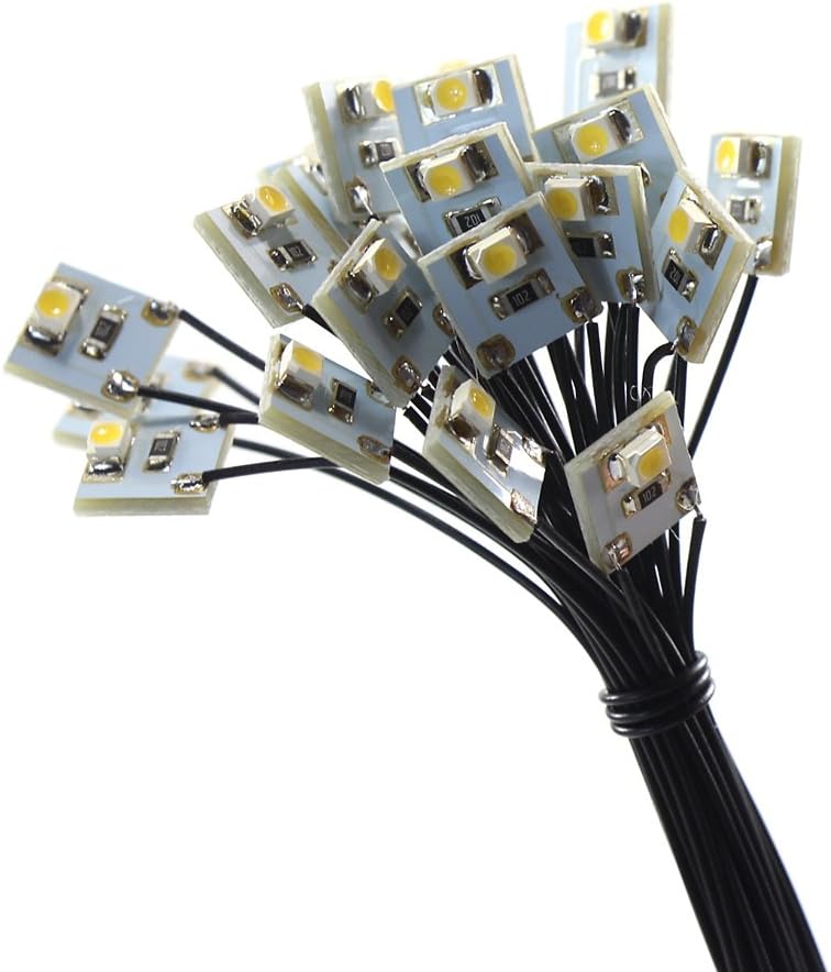 Buy SMD 3528 Chip LED with Wire, Warm White, Resistance, 20 Pieces Set ...