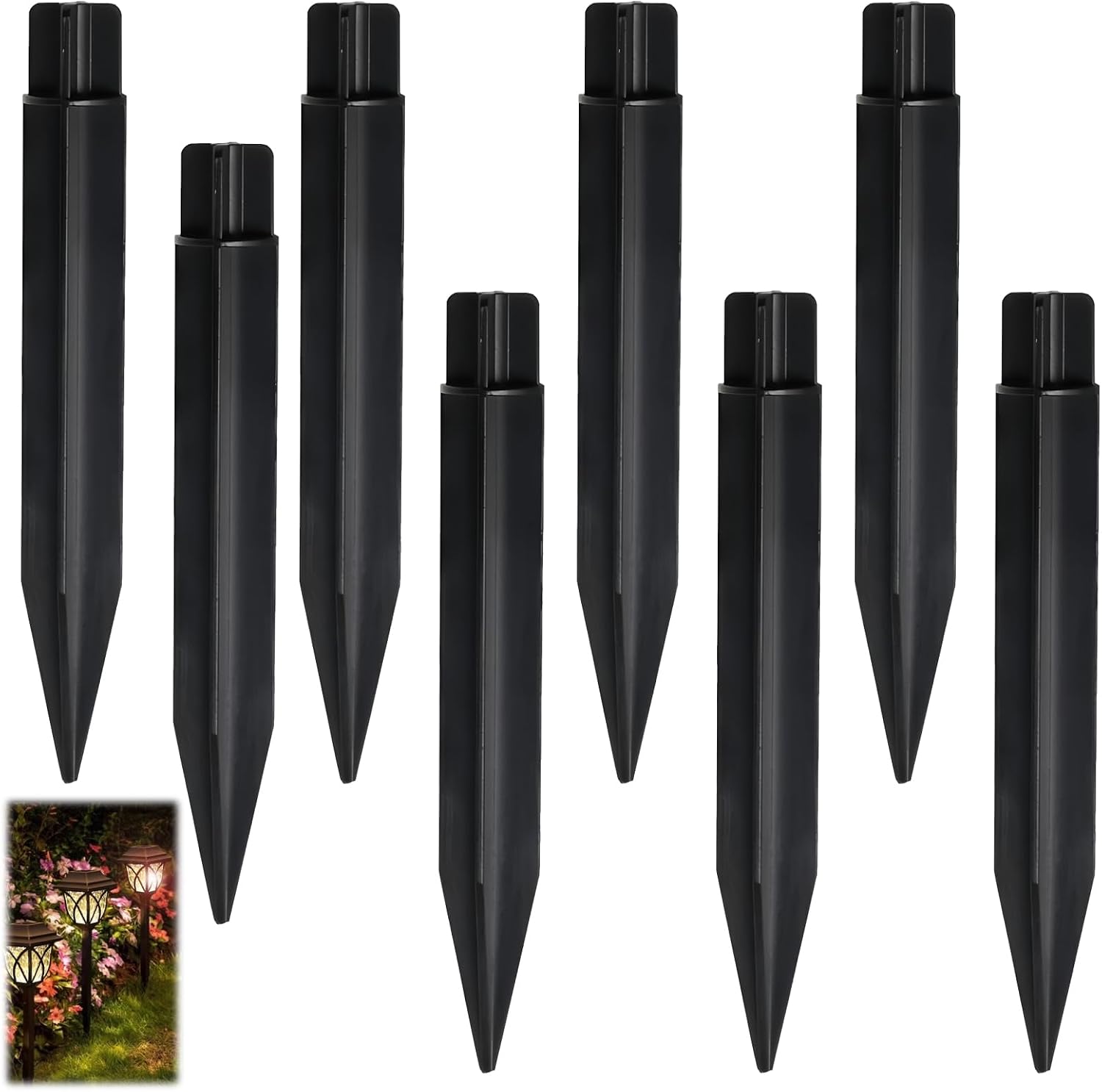 YUEWEESER 8pcs Replacement Stakes for Solar Lights, ABS Plastic Outdoor ...