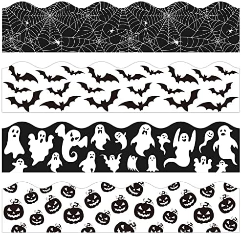 Amazon.com: Whaline 69Ft Halloween Bulletin Board Borders Pumpkin Bat ...