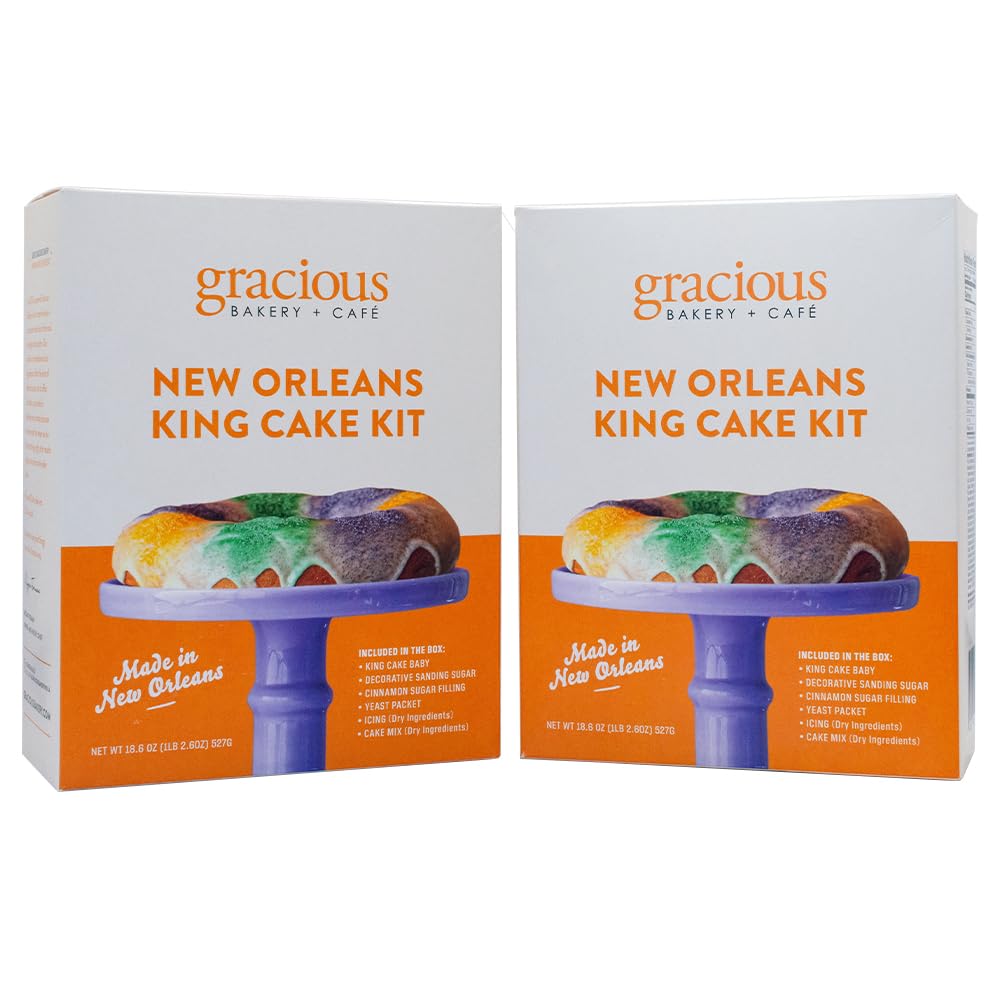 Amazon.com : Two King Cake Kits | Make your own Mardi Gras Cake! | Get ...