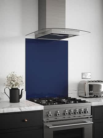 Midnight Blue Glass Kitchen Splashback 600mm x 750mm : Amazon.co.uk ...