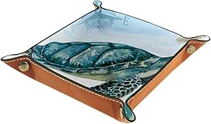 Amazon.com: Nautical Theme Sea Turtle Compass Dice Tray PU Leather Dice ...