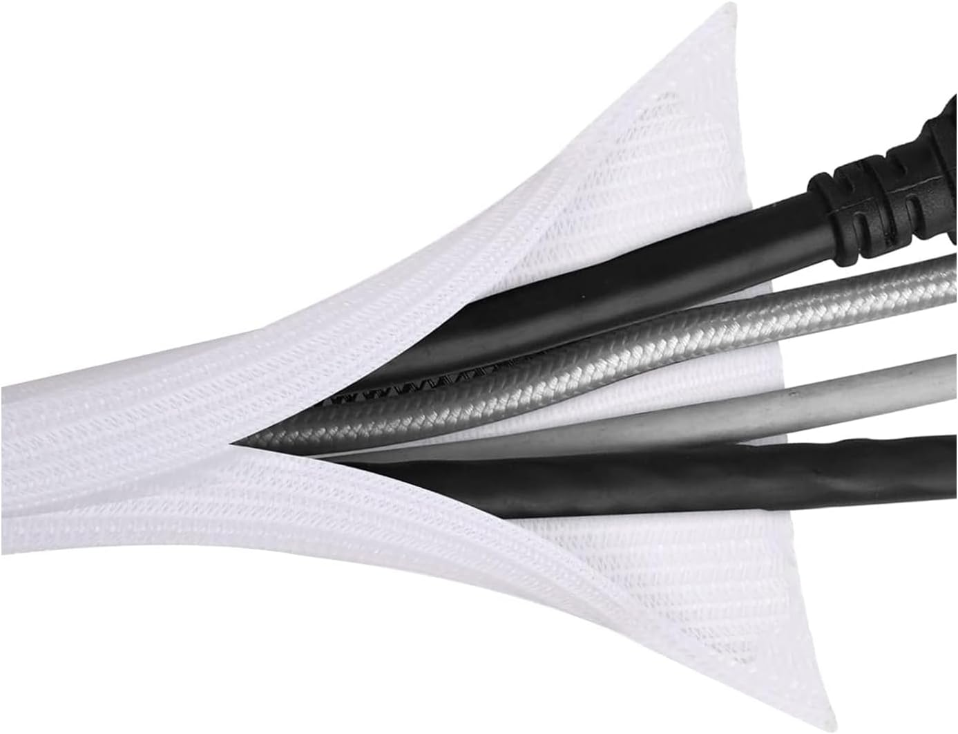 AGPTEK Cable Sleeve Cover, 2 Pack 5ft - 1.2 inch Cord Management Wire ...