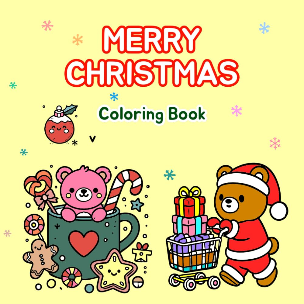 Amazon.com: MERRY CHRISTMAS Coloring Book with cute characters for ...