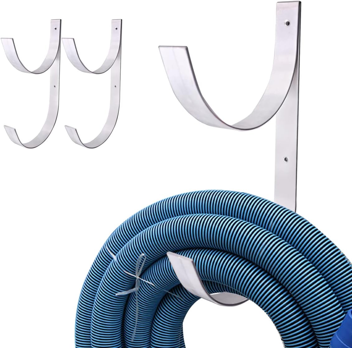 Amazon.com : 2 Pcs Set Wide Pool Pole Hangers Heavy Duty Silver ...