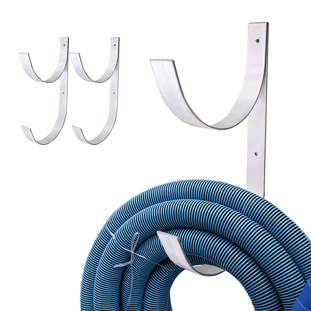 Amazon.com : 2 Pcs Set Wide Pool Pole Hangers Heavy Duty Silver ...