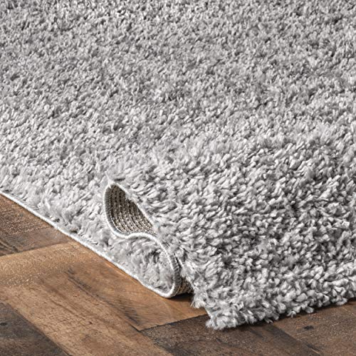 nuLOOM Kara Solid Shag Area Rug - 5x8 Shag Area Rug Casual Grey/Ivory ...