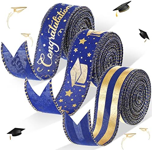 Amazon.com: 3 Rolls 5 Yards Graduation Ribbon, 0.98in Class of 2024 ...