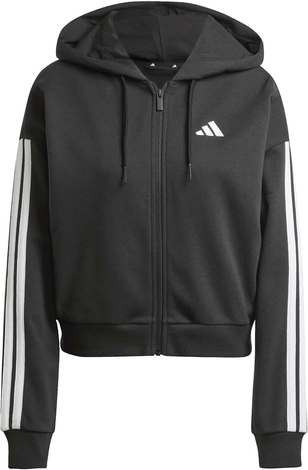 adidas Chamarra con Gorro Essentials French Terry 3 Franjas para Mujer ...