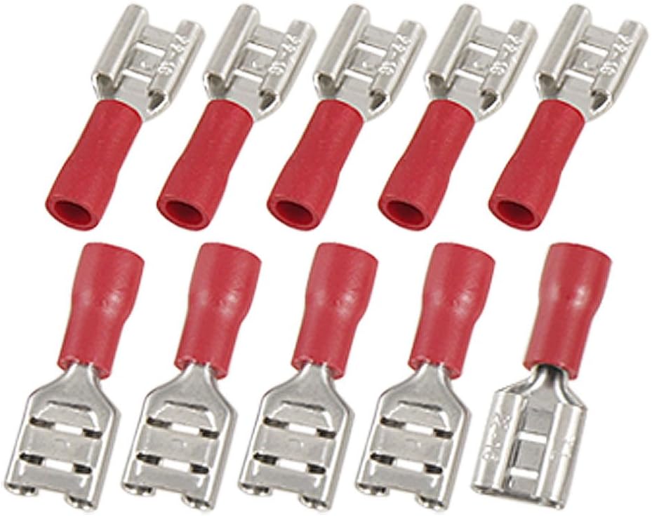 Amazon.com: uxcell New Pre Insulated Crimp Terminals Receptacle Red 10 ...