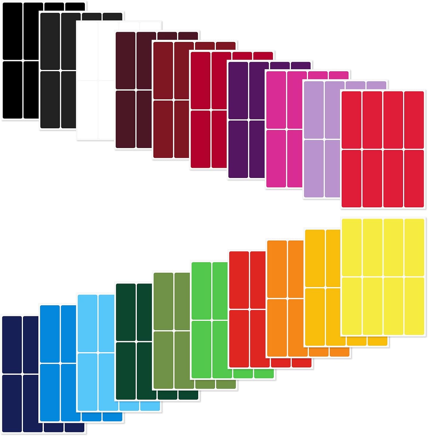 Prasacco 320 etichette adesive rettangolari per codifica a colori, 7,6 ...